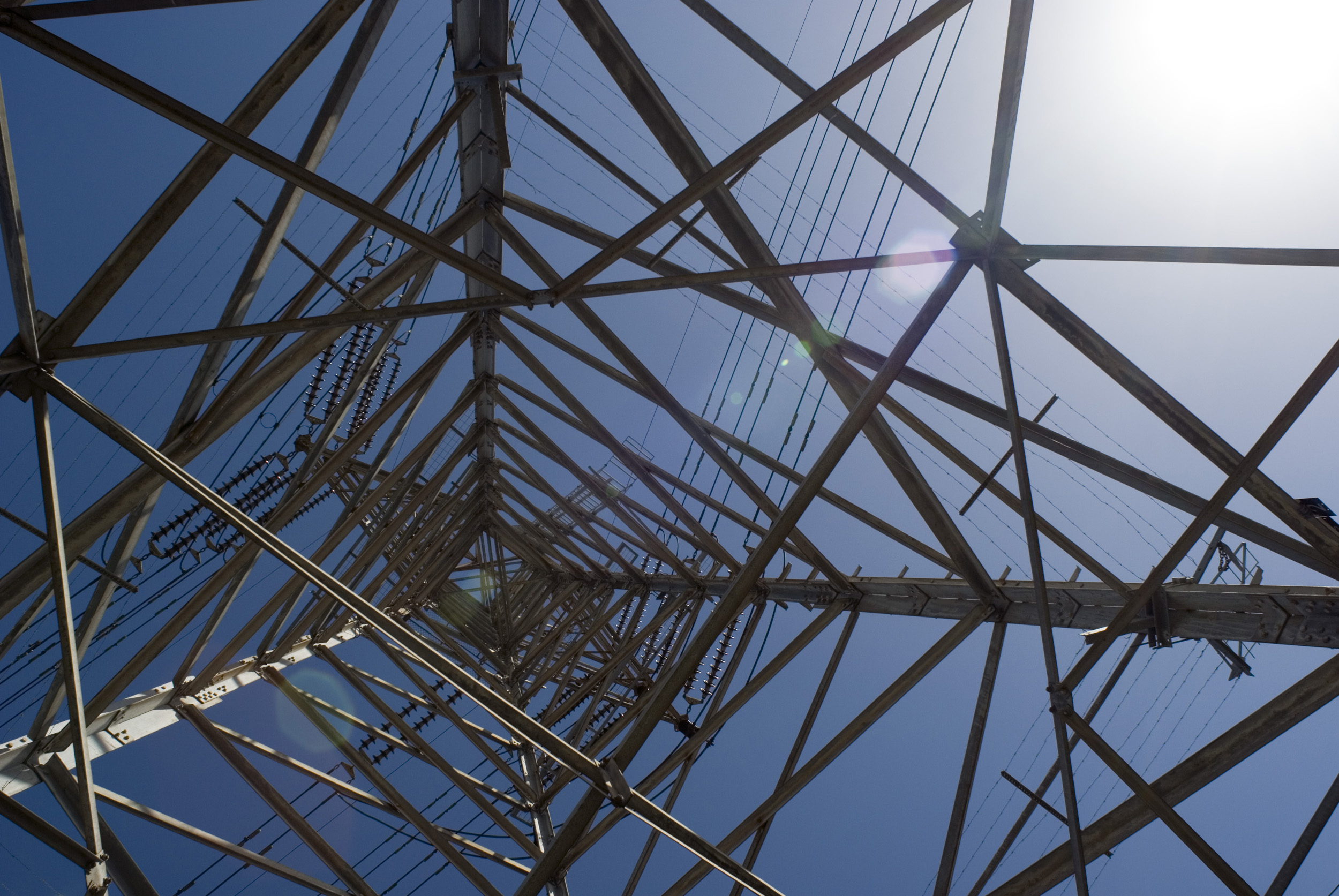 Pylon Tower - Electric Blue Desktop Wallpaper | iskin.co.uk